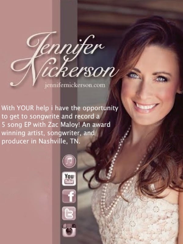 Jennifer Nickerson records 5 song EP in Nashville | Indiegogo