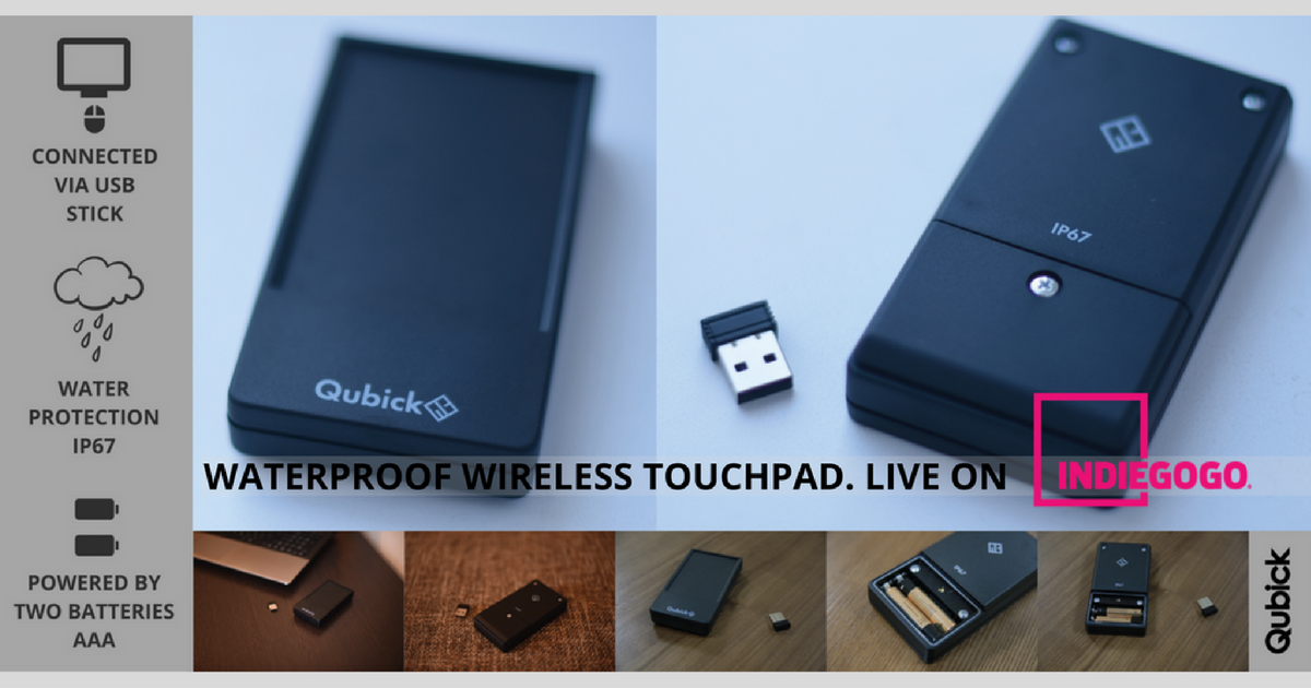 Qubick: world's first waterproof wireless touchpad | Indiegogo