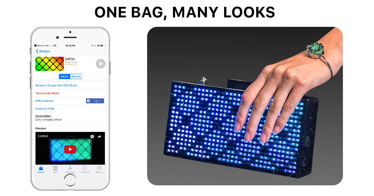 CAT Clutch LED Handbag - One Bag, Many Looks | Indiegogo