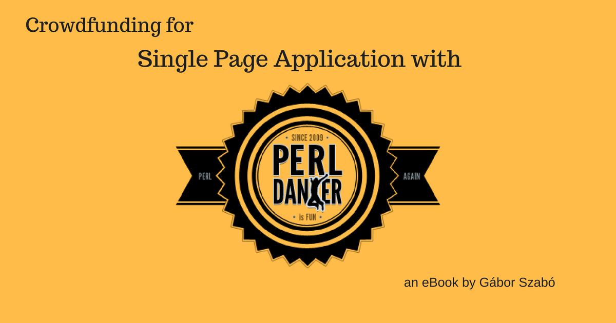 eBook: Single Page Application with Perl Dancer | Indiegogo