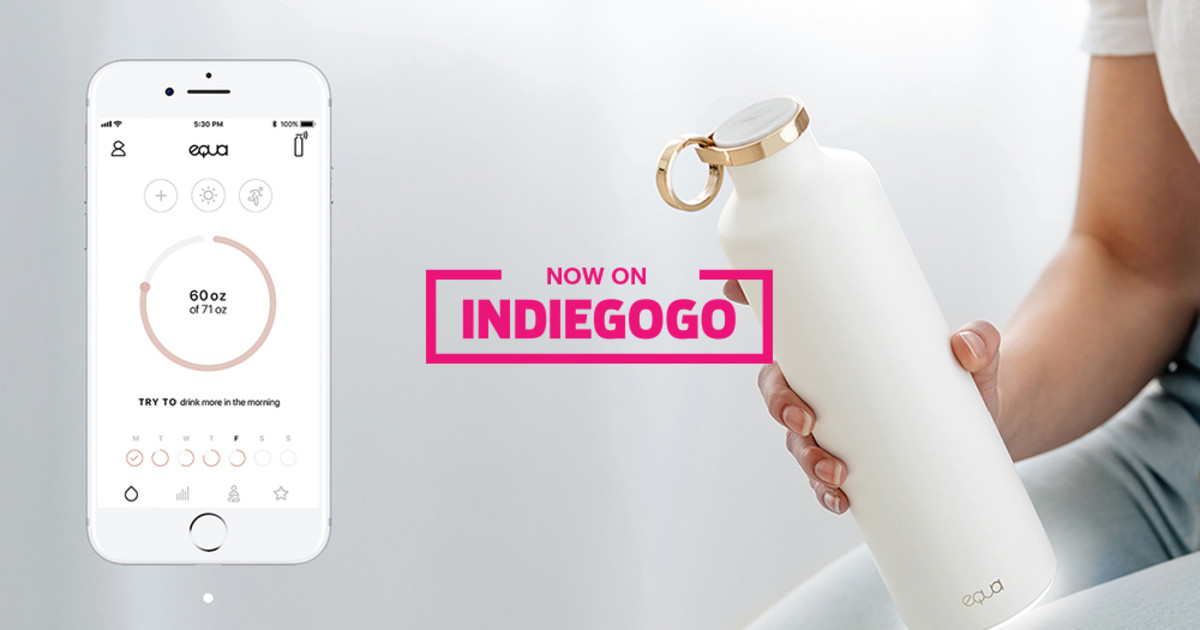 EQUA Smart Water Bottle with smart glow reminders | Indiegogo