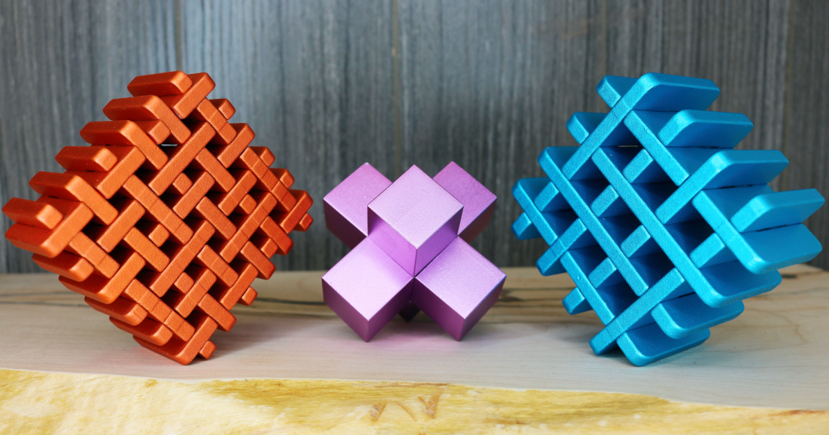 3 Anodized Aluminum Puzzles Brain Teasers | Indiegogo