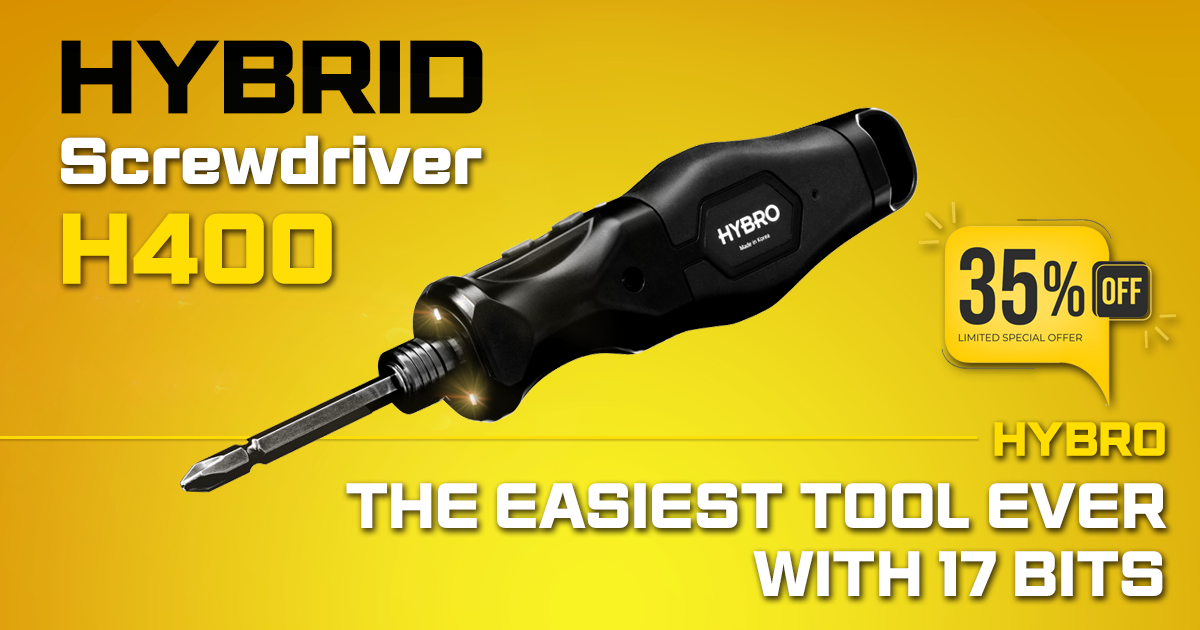 HYBRO H400 : HYBRID 2-IN-1 SCREWDRIVER SET | Indiegogo