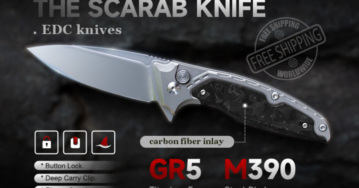 The Scarab Knife: Ti handle with M390 Blade knives | Indiegogo