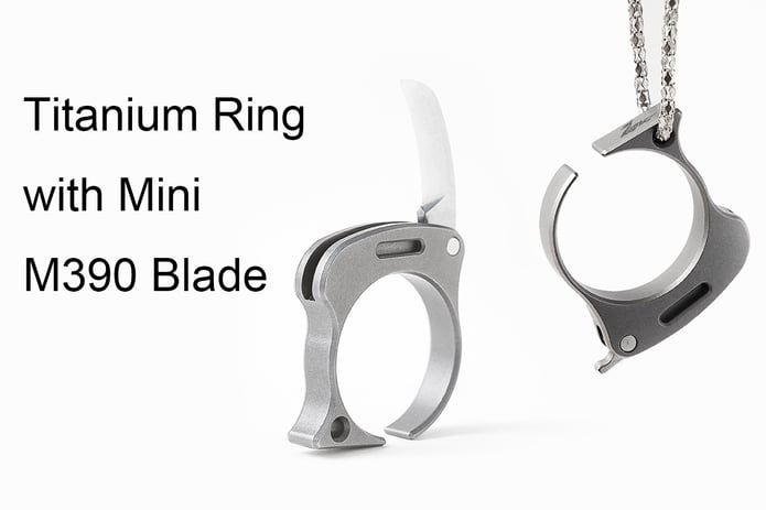 Titanium Knife Ring with Mini M390 Blade | Indiegogo