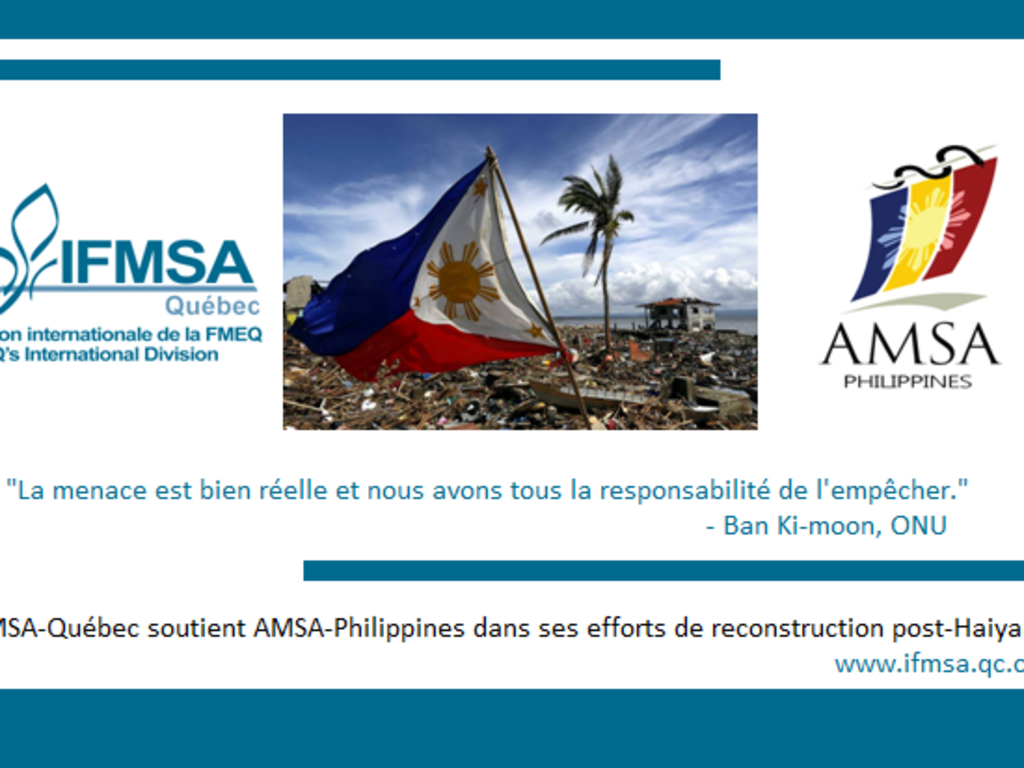 IFMSA-Quebec soutient AMSA-Philippines | Indiegogo