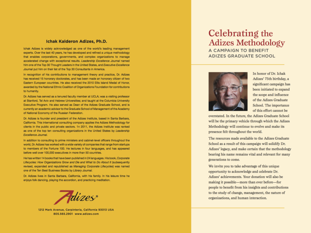Celebrating the Adizes Methodology | Indiegogo