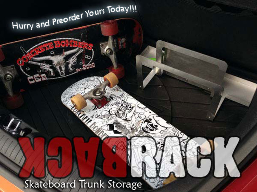 Back Rack: Skateboard Trunk Storage | Indiegogo
