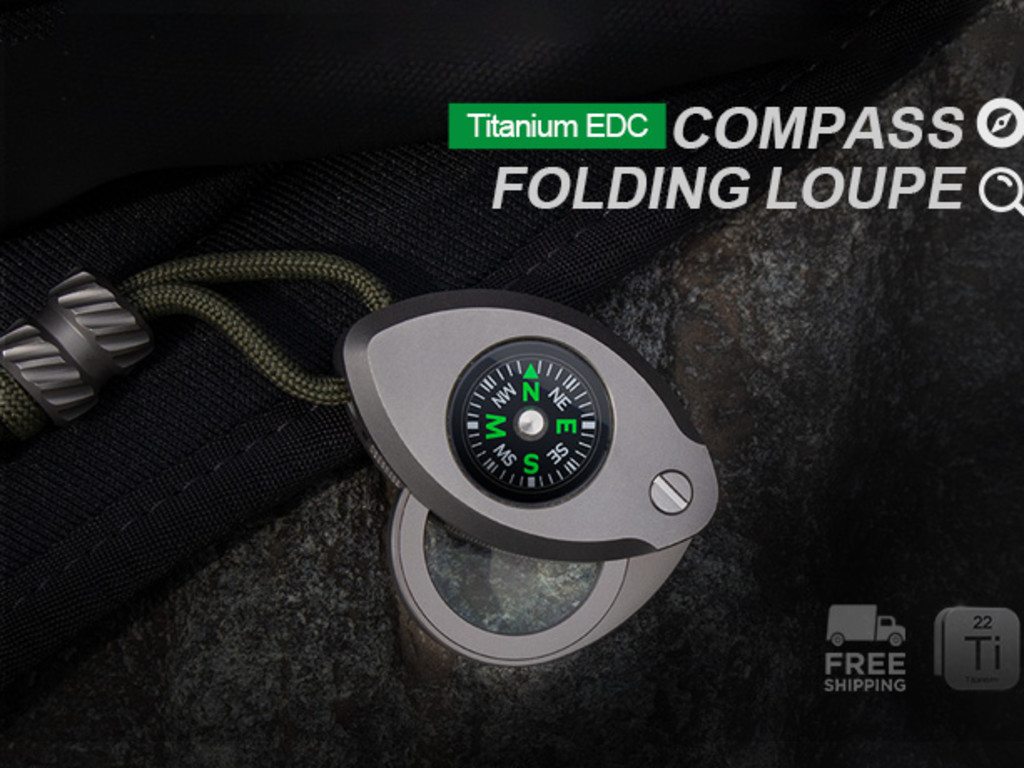 The Polar Pupil-Titanium EDC Compass&Folding Loupe | Indiegogo