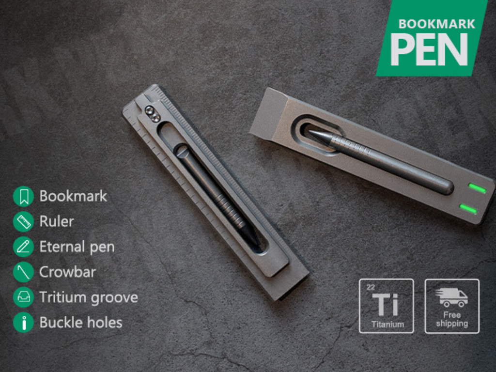 The BookBond Pen -- Titanium Multitool Bookmark | Indiegogo