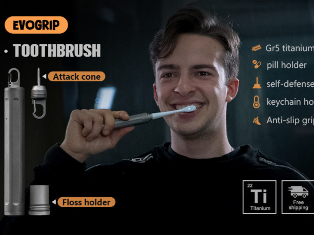 EvoGrip:Titanium 3-in-1 EDC Toothbrush | Indiegogo