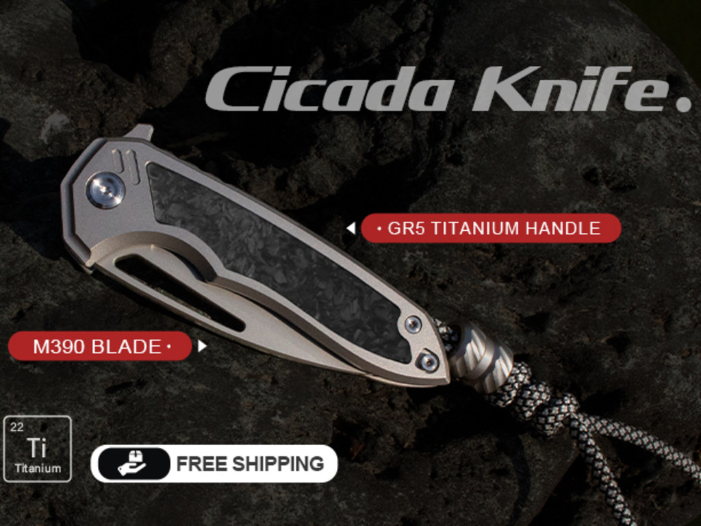The Cicada Knife: Ti Handle with M390 Blade Knife | Indiegogo