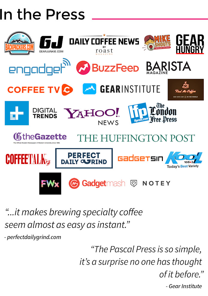 Pascal Press - A Truly Portable Coffee Press | Indiegogo