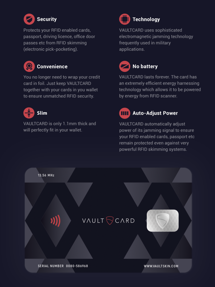 VAULTCARD - Ultimate Protection from RFID Fraud | Indiegogo