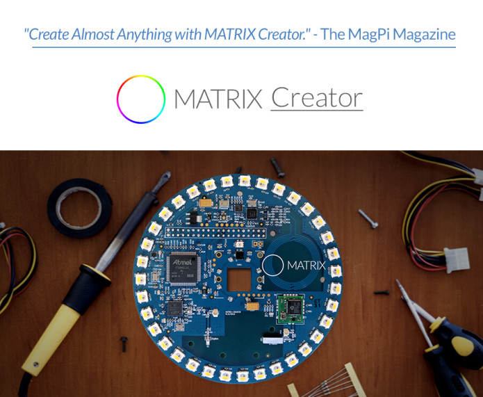 Matrix Creator Iot Computer Vision Dev Board Pi Indiegogo