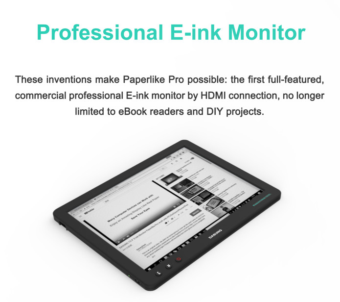 E-ink Monitor with HDMI-Paperlike Pro | Indiegogo