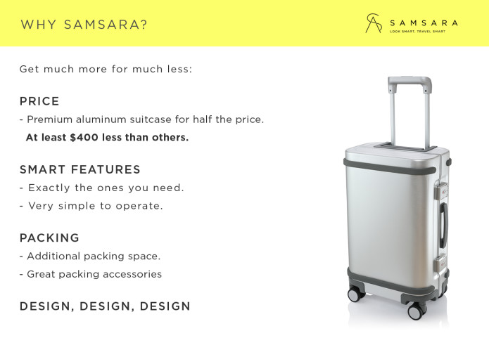 Samsara: The World's First Aluminum Smart Suitcase | Indiegogo