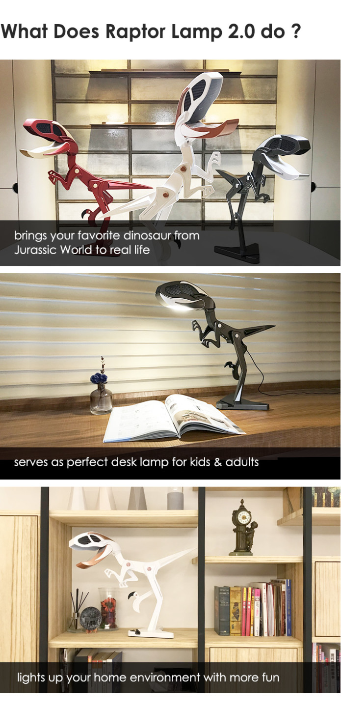 Raptor Lamp 2.0 - LED light in Jurassic style | Indiegogo