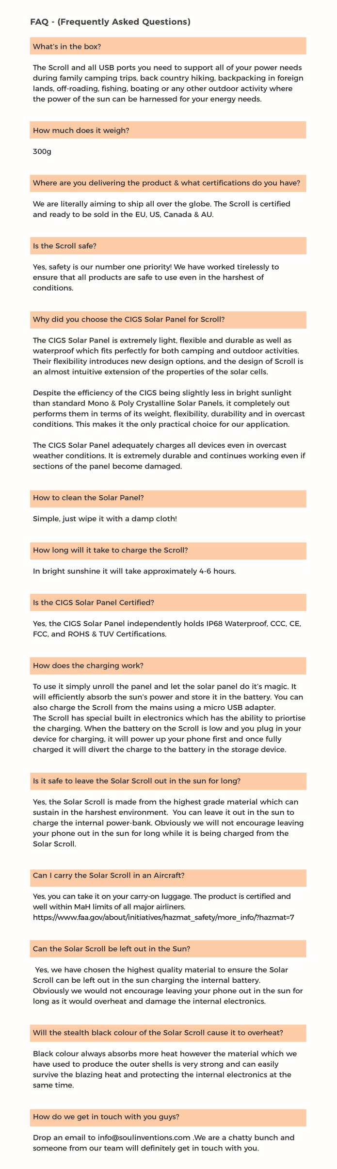 SOUL Solar Scroll - The Ultimate Solar Charger | Indiegogo