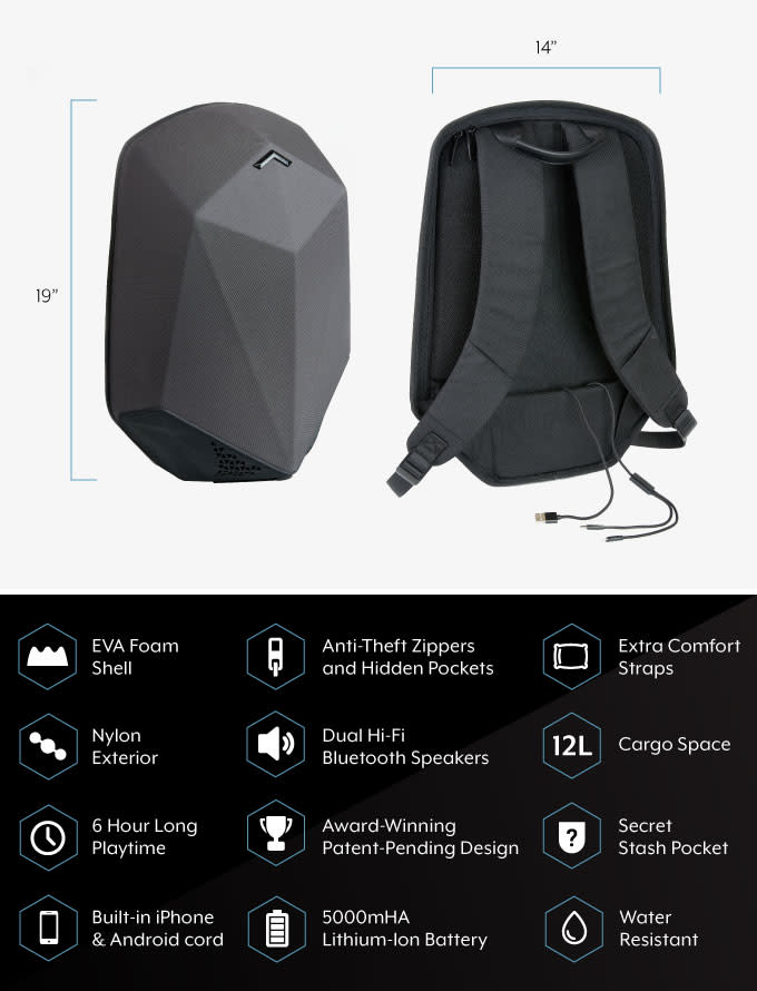 Speaker Backpack: Hi-Fi Sound in a 12L Pack | Indiegogo