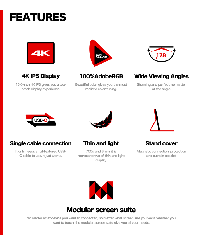 C-FORCE CF015C Thinnest 4K USB-C portable display | Indiegogo