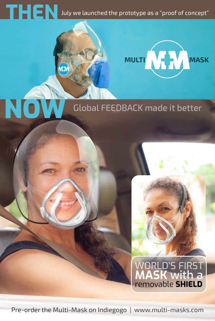 Multi-Mask : The Only Mask with a Removable Shield | Indiegogo