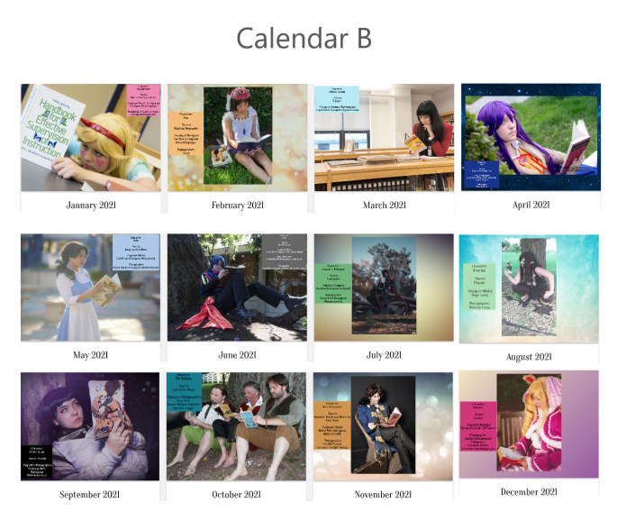 2021 Cosplay Calendar | Indiegogo