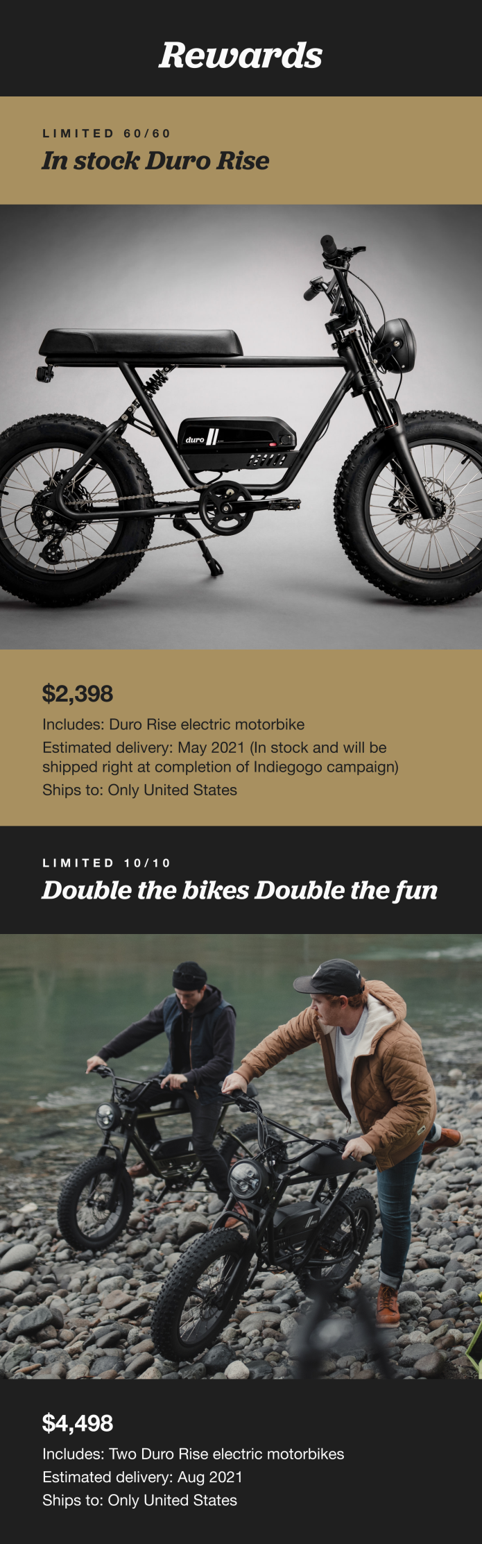 The DURO Rise - an ebike built for adventure. | Indiegogo