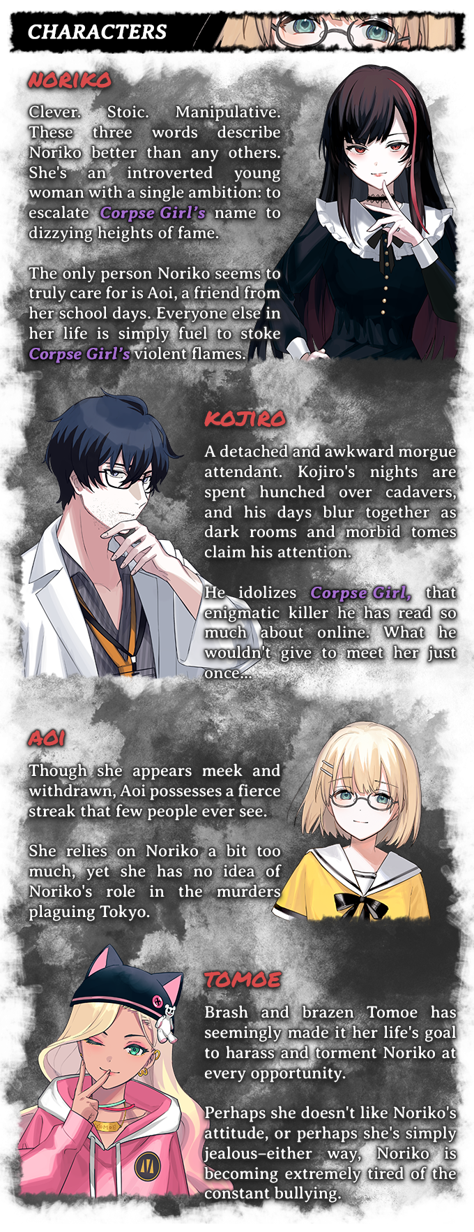 CORPSE FACTORY Visual Novel - Nintendo Switch & PC | Indiegogo