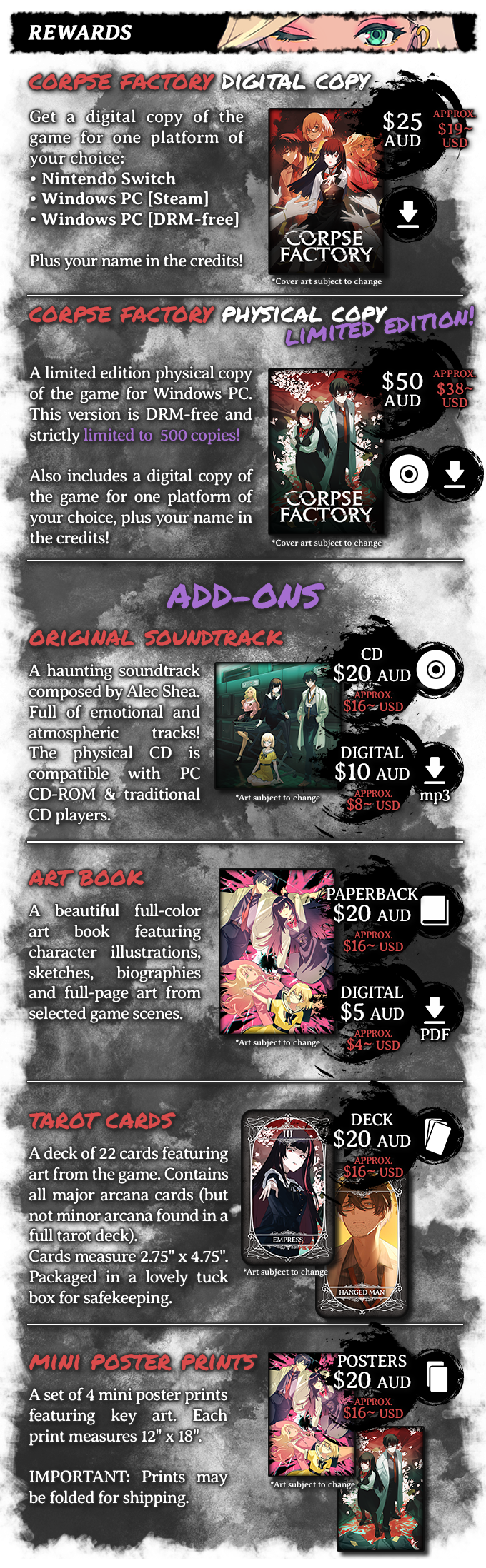 CORPSE FACTORY Visual Novel - Nintendo Switch & PC | Indiegogo