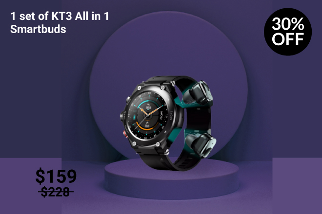 KT3 Smart Buds-World first 3 in 1 Smartwatch | Indiegogo