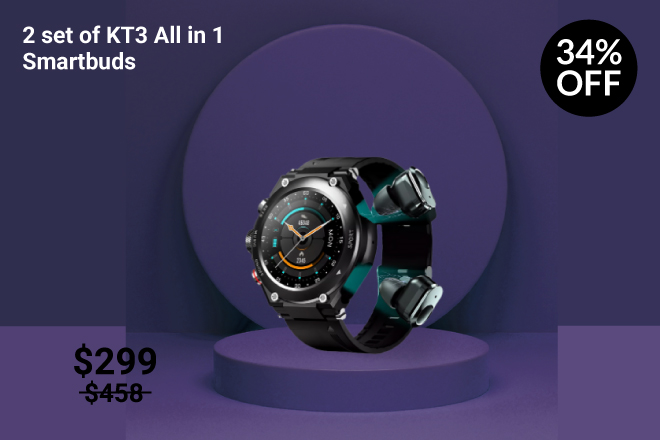 KT3 Smart Buds-World first 3 in 1 Smartwatch | Indiegogo