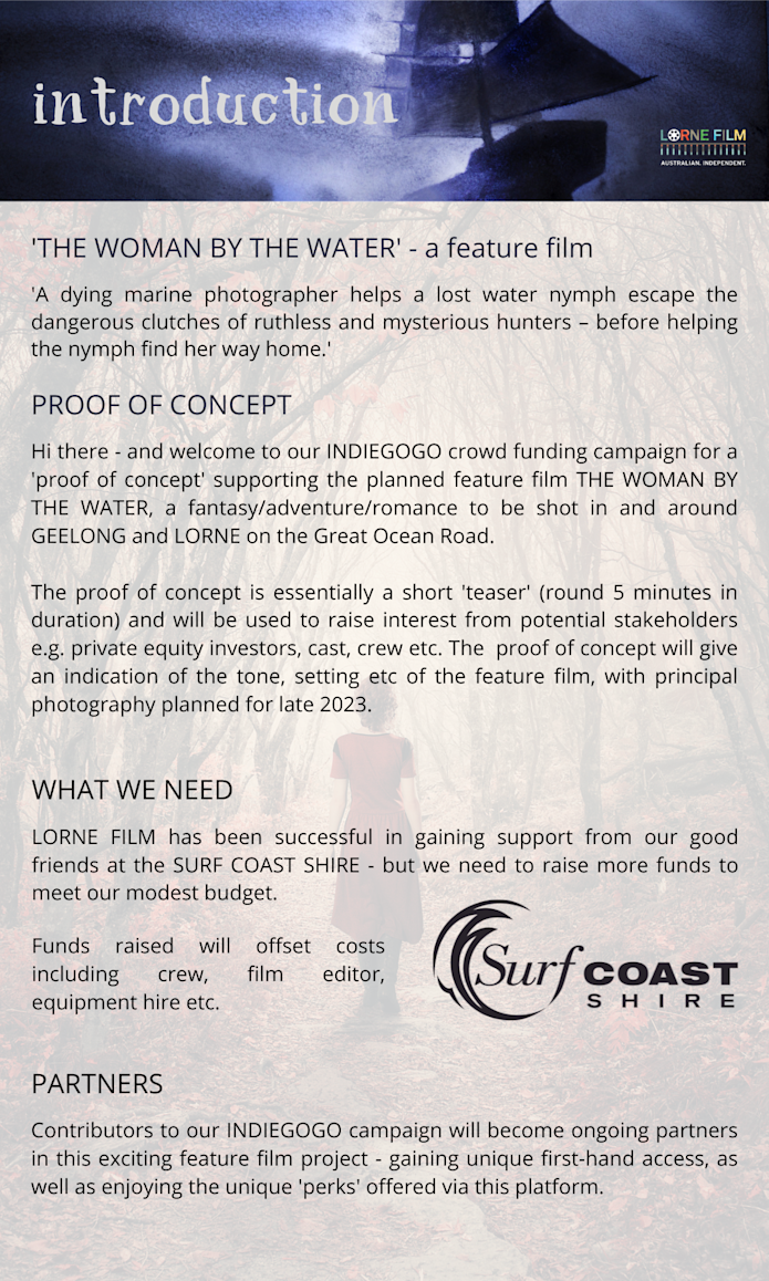 'THE WOMAN BY THE WATER' - proof of concept | Indiegogo