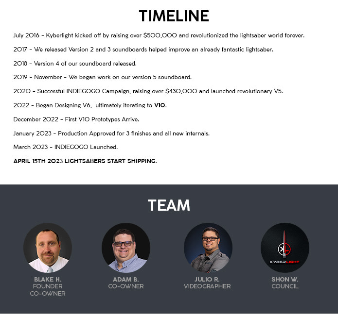 Kyberlight V10 Lightsabers | Indiegogo