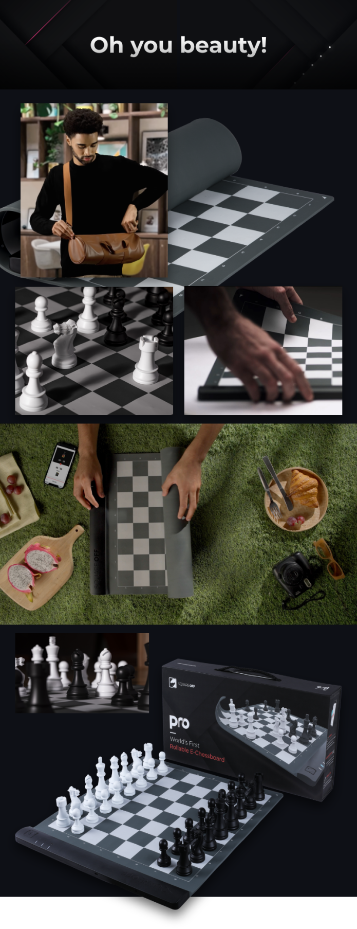 Square Off PRO - World's 1st Rollable E-Chessboard | Indiegogo