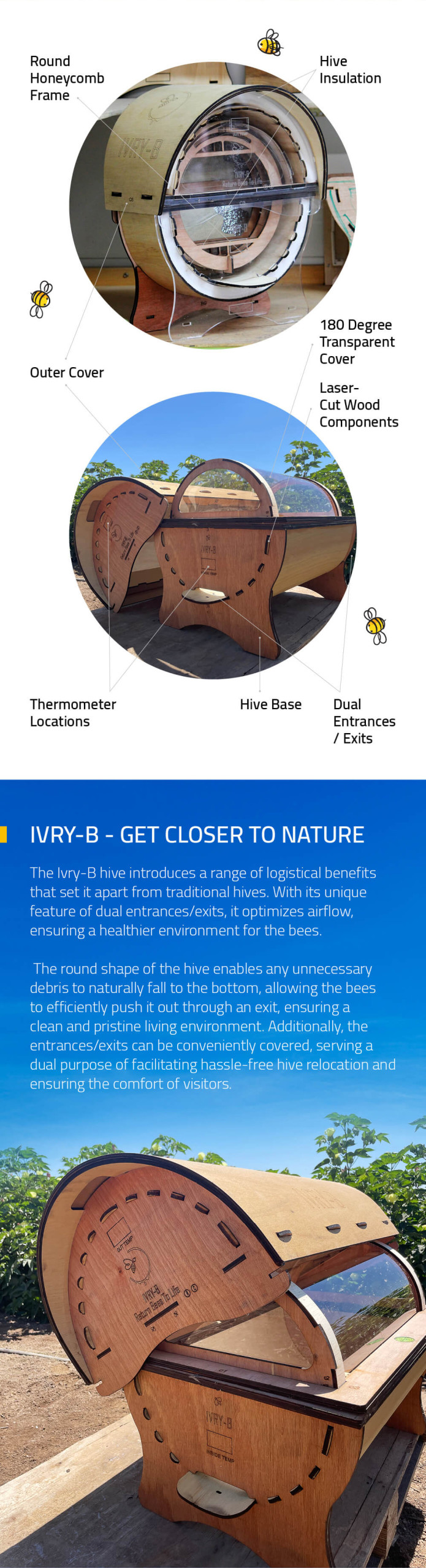 Ivry-B: World's First See-Through & Round Beehive | Indiegogo