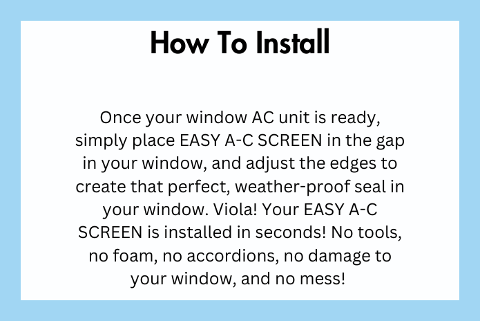 Easy A-C Screen - An Innovative AC Accessory | Indiegogo
