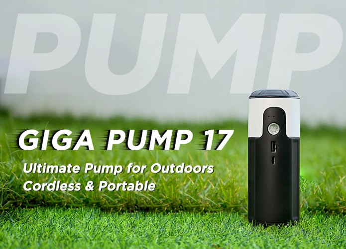 GIGA PUMP 17 Air Pump:2.5x Speed Ultra Bright | Indiegogo