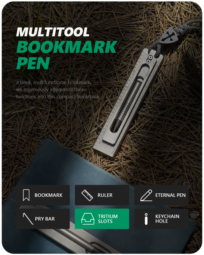 The BookBond Pen -- Titanium Multitool Bookmark | Indiegogo