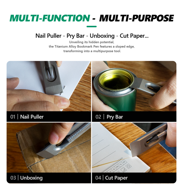 The BookBond Pen -- Titanium Multitool Bookmark | Indiegogo