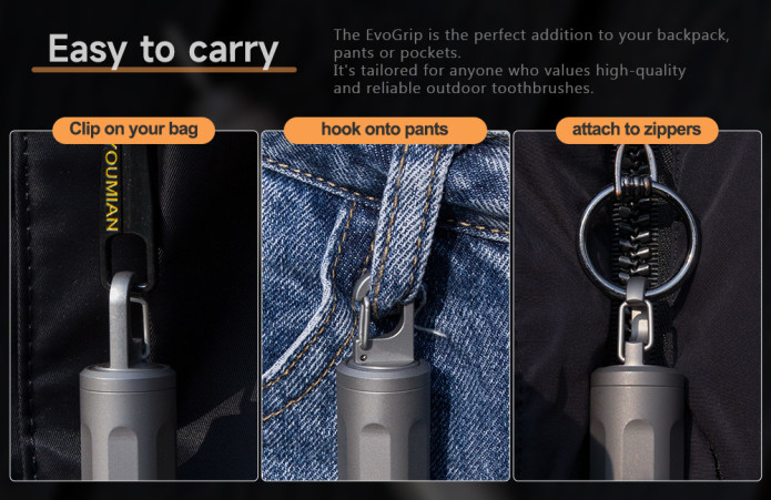 EvoGrip:Titanium 3-in-1 EDC Toothbrush | Indiegogo