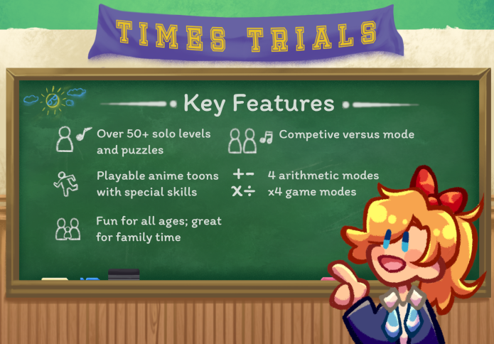 Times Trials: An Anime Math Puzzle Game For Kids | Indiegogo